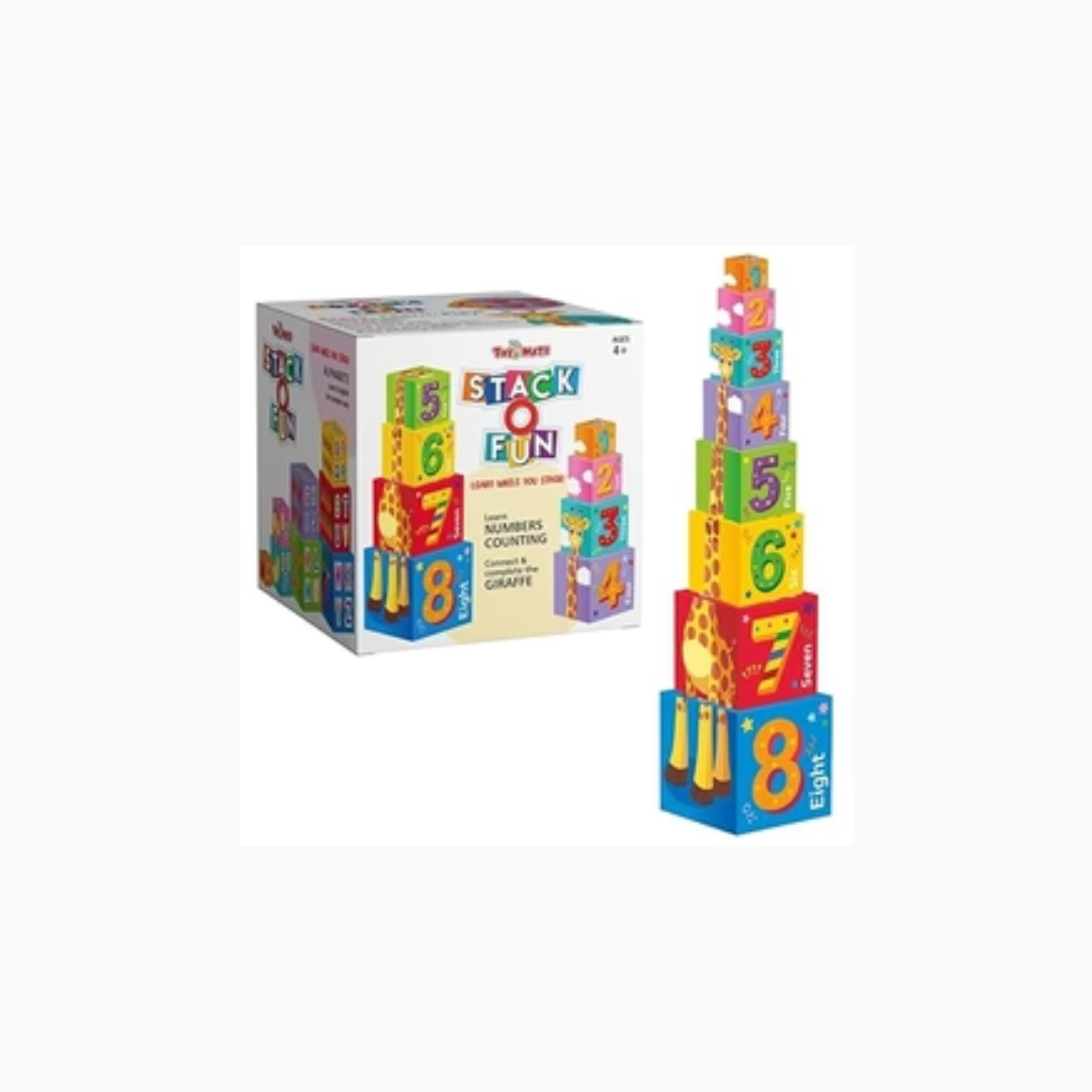 Toymate Stack O Fun- 8 Educational Learning, Stacking & Balancing Bloc – Rainbow Toys