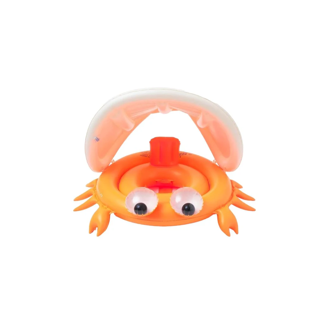 SUNNYLiFE Orange Color Inflatable Baby Float with Canopy Sonny The Sea ...