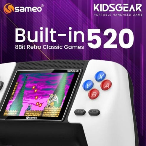 Sameo Kids gear Controller Shaped Handheld Console Built-in 520 Retro ...