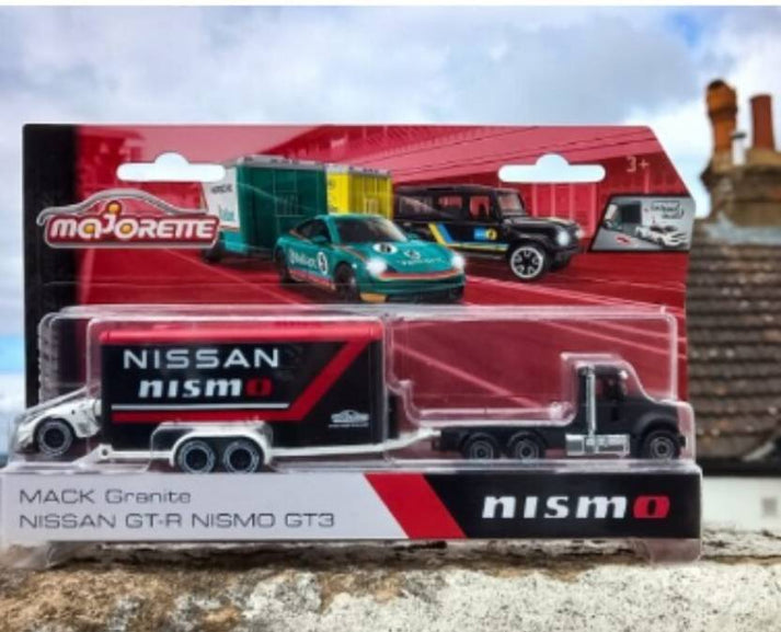 Majorette RACE TRAILER MACK GRANITE NISSAN GT-R NISMO GT3 – Rainbow Toys