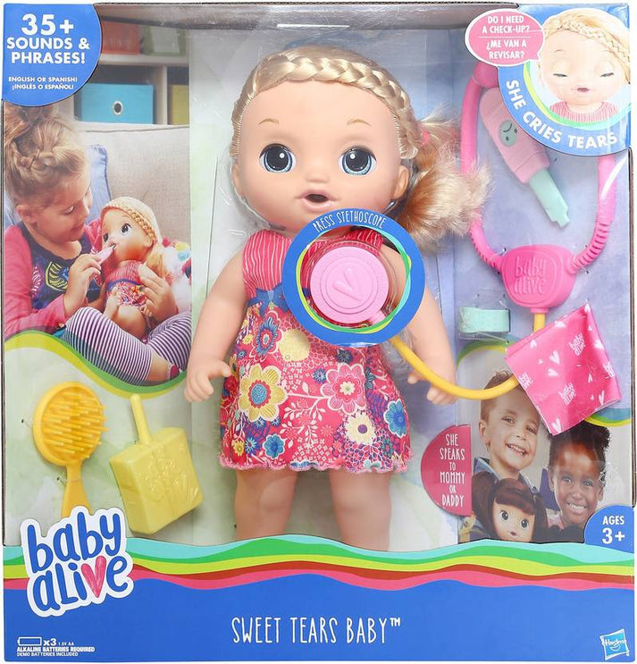 Baby Alive Sweet Tears Baby Blonde Doll Set (Multicolor) – Rainbow Toys